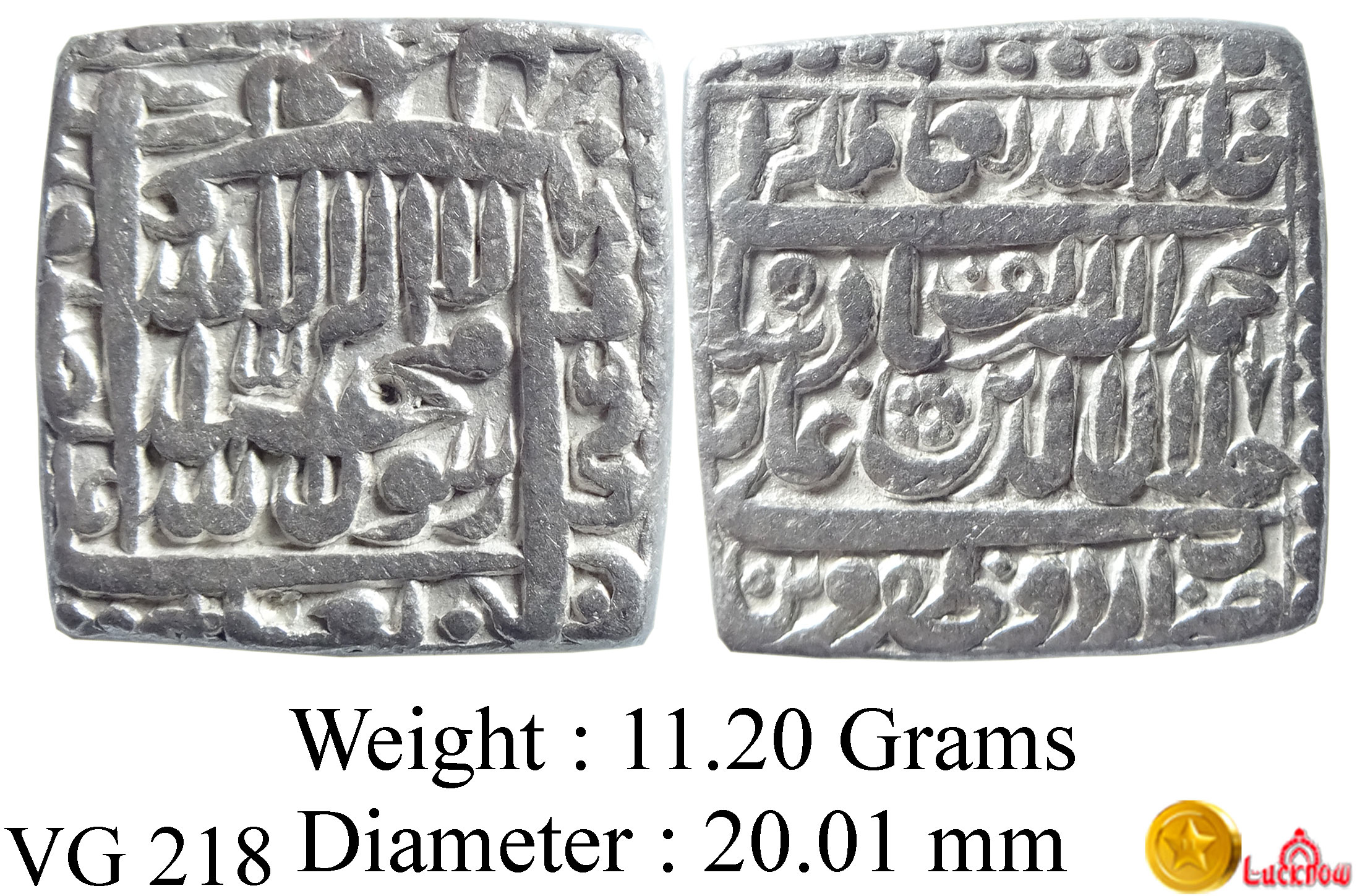 Mughal Akbar Urdu Zafar Qarin AH Alf Dotted Square Silver Rupee Coin VG Mughal Akbar Urdu Zafar Qarin AH Alf Dotted Square Silver Rupee Coin VG
